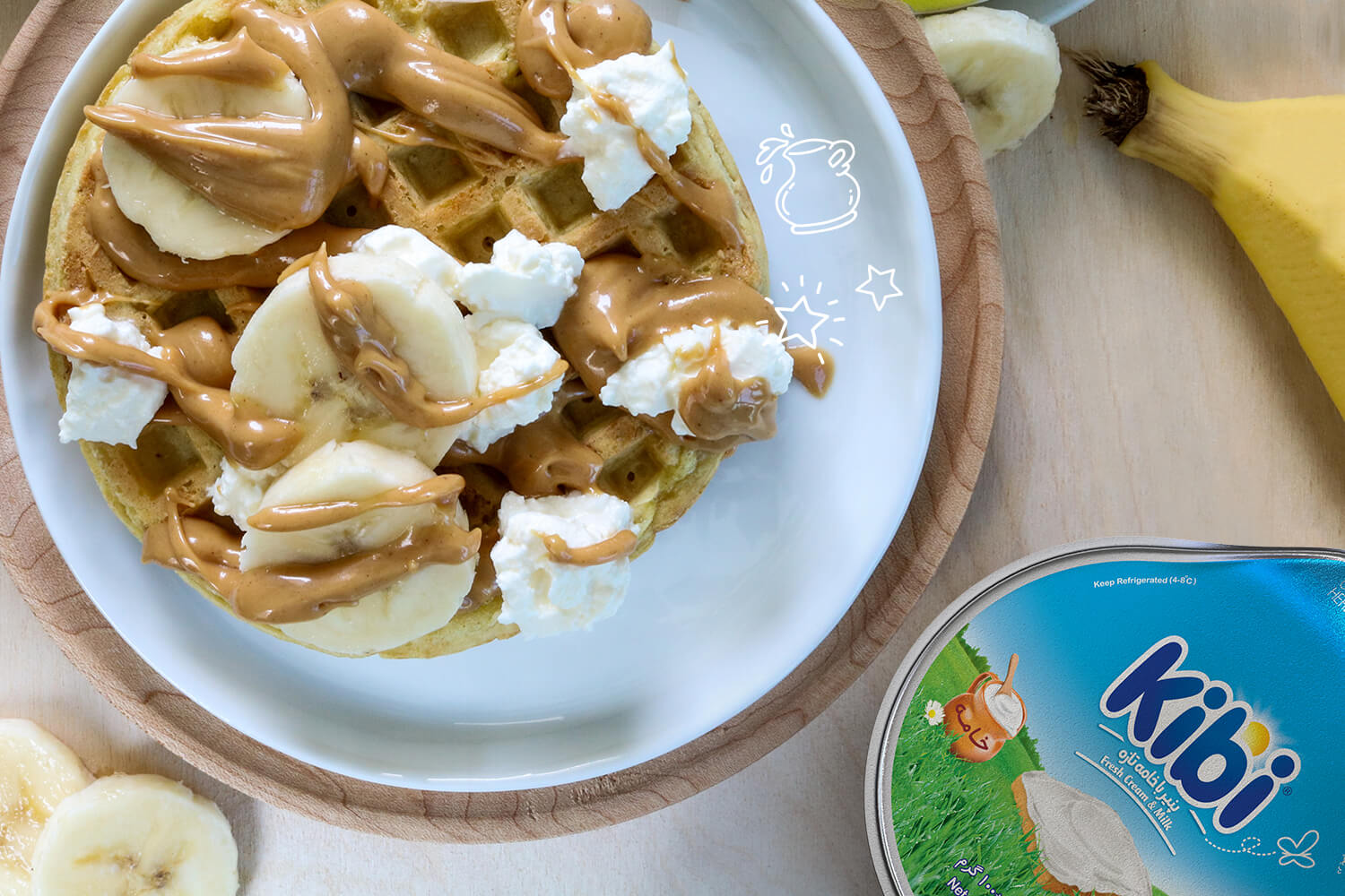 طرز تهیه وافل با پنیر خامه‌ای و موز یک دسر خوشمره برای مهمانی و دورهمی ...